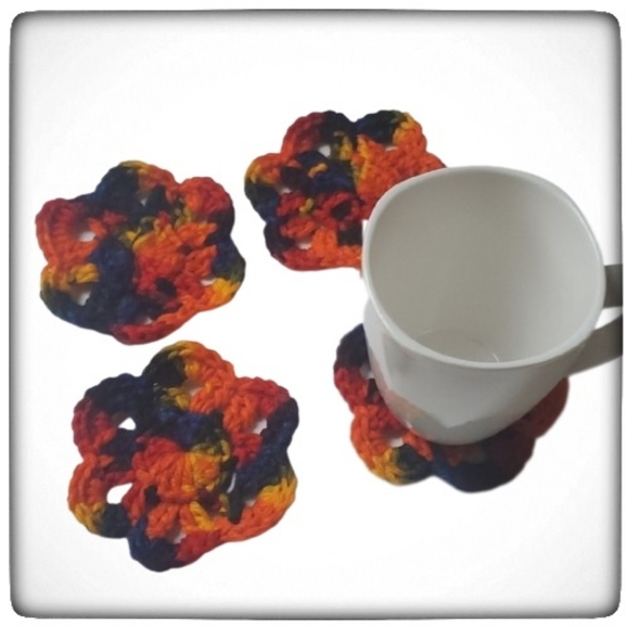 Hand Crafted | Kitchen | Handmade Flower Drink Hotcold Coastersset Of 4 ...